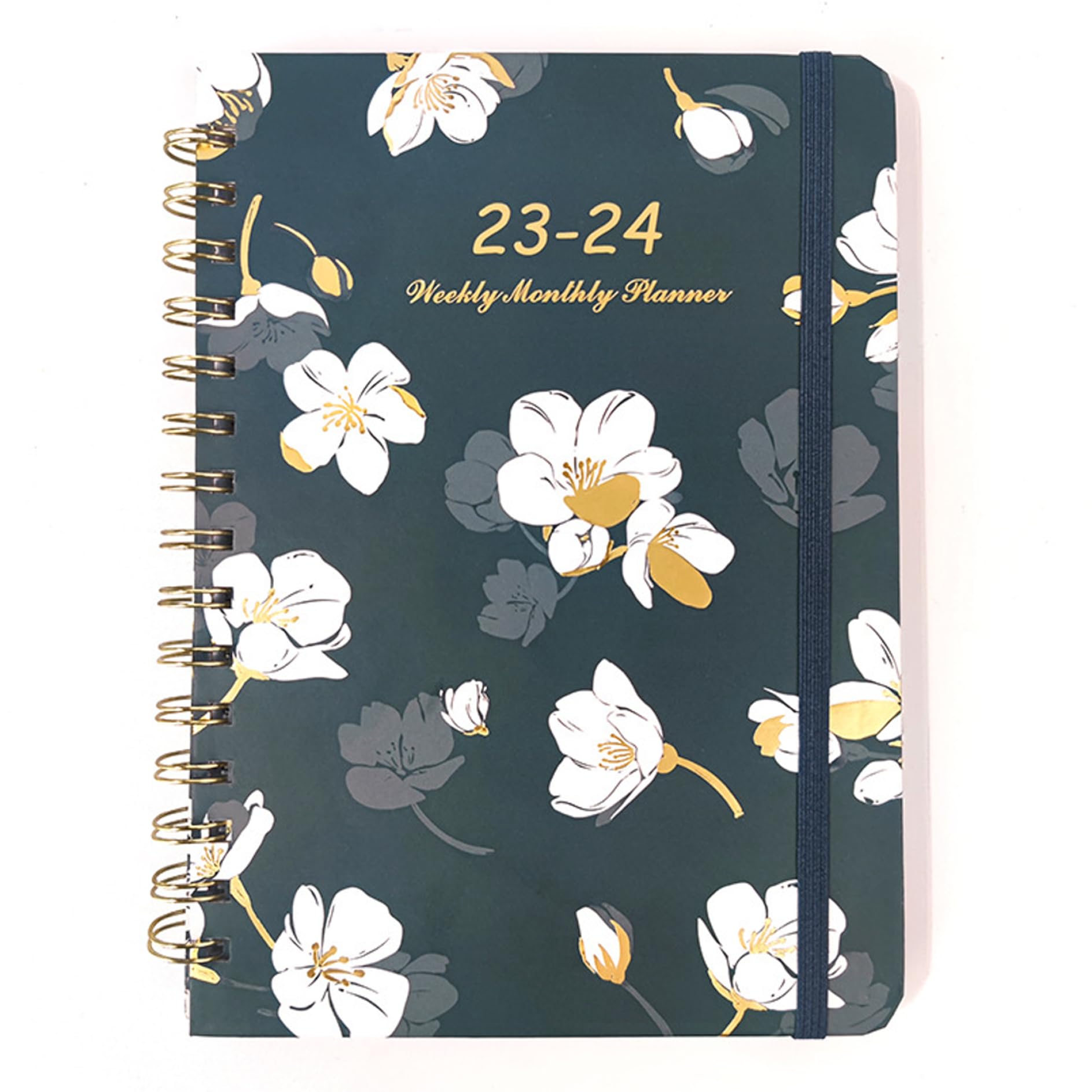 Hourly Weekly Planner, Academic Diary 2023-2024 Mid Year Diary July 2023-June 2024 A5 Week to View Twin-Wire Binding Weekly Planner with Hardcover for Home, School Office (Black)