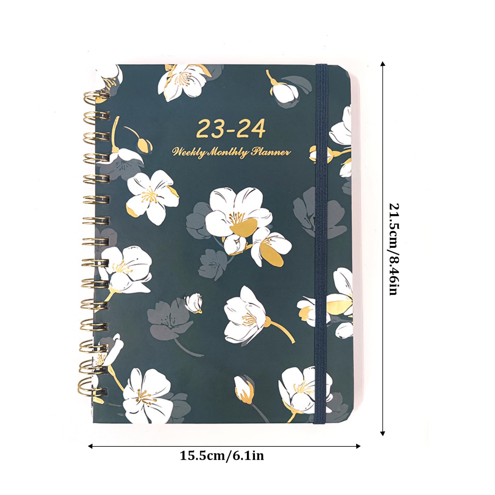 Hourly Weekly Planner, Academic Diary 2023-2024 Mid Year Diary July 2023-June 2024 A5 Week to View Twin-Wire Binding Weekly Planner with Hardcover for Home, School Office (Black)