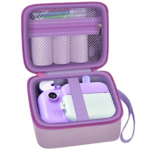 paiyule kids camera case for instant cameras - storage holder bag compatible with digital video cameras for girls and toddlers - purple