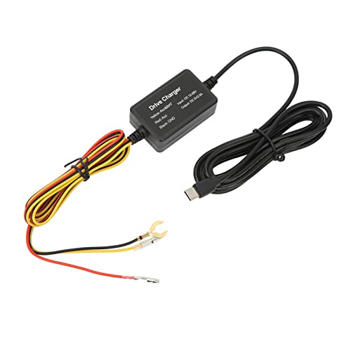 Dash Cam Hardwire Kit with Overheating Protection Converts 12-28V to 5V USB for Mirror Cam GPS Navigation and Radar Detection (Type C)