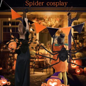 FathiSooc Halloween Spider Costume Party Decorations-Halloween Candy Spider Props with Straps for Kids realistic Spider Decor