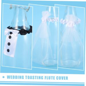 CORHAD 1 Set cup set groom gift bridemaids gifts bride decorations wedding glasses covers bride and groom flute cover wedding presents wine bottle cover dress cover