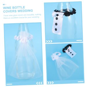 CORHAD 1 Set cup set groom gift bridemaids gifts bride decorations wedding glasses covers bride and groom flute cover wedding presents wine bottle cover dress cover