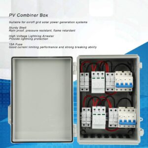 PV Combiner Box 4 in 2 Out Solar Combiner Box DC 1000V Protection for Solar Panel System