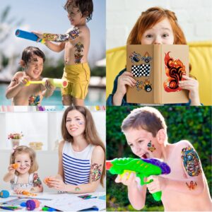 52 Pcs Temporary Tattoo for Kids Full Arm Castle Butterfly Cat Truck Dinosaur Rocket Planet Cute Animal Body Face Fake Arm Tattoos for Girls Boys Tiny Tattoo Stickers Birthday Gifts Party Supplies