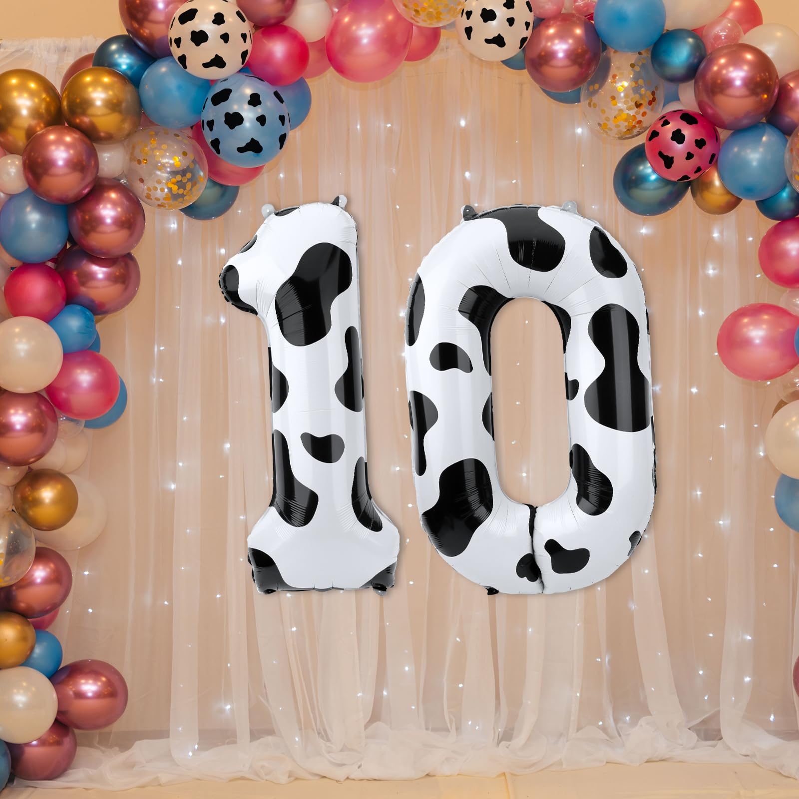 Cow Print Balloon, Cow Number Balloons Cow Print Balloon Birthday Decorations Cowgirl Theme Number Balloons Cow Balloons for Kids Birthday Party Farm Party Decorations(Number 1)