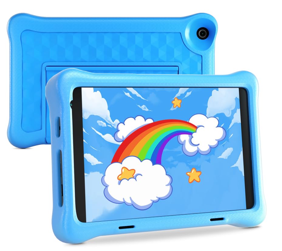 Okaysea Kids' Tablet 8-inch Tablet,2GB RAM 32GB ROM Android 12.0,1280 * 800 HD Display,4000mAh,Parental Controls, Bluetooth,WiFi, Dual Camera, Shockproof Stand Protective case (Blue)