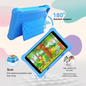 Okaysea Kids' Tablet 8-inch Tablet,2GB RAM 32GB ROM Android 12.0,1280 * 800 HD Display,4000mAh,Parental Controls, Bluetooth,WiFi, Dual Camera, Shockproof Stand Protective case (Blue)