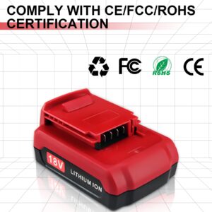 3.0Ah 18 Volt Replacement for Porter Cable 18V Battery Lithium PC18BLX PC18BLEX PC18BL PC18B PC18B-2 PCC489N PCXMVC Compatible with Porter Cable 18 Volt Cordless Power Tools Batteries