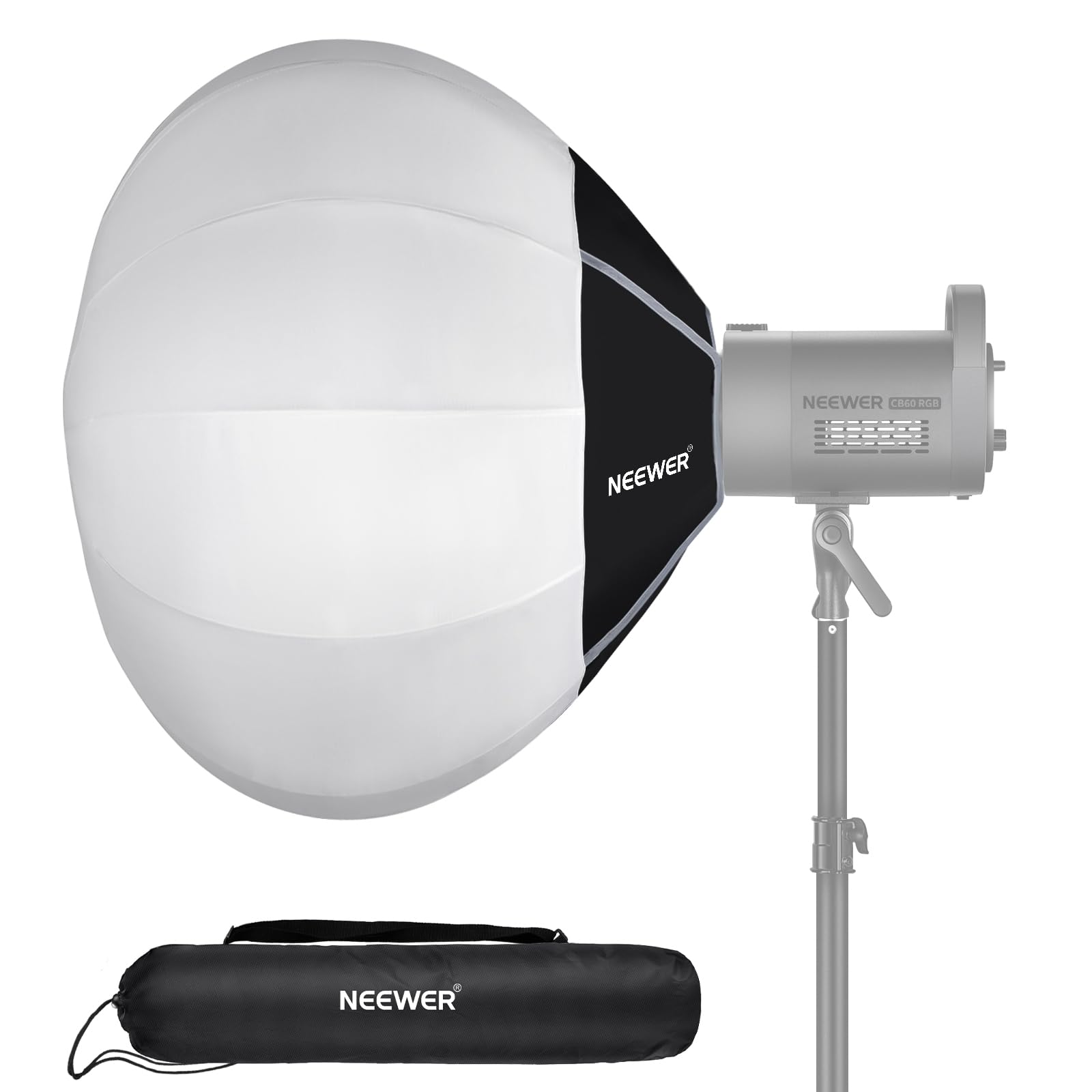 NEEWER 26"/65cm Lantern Softbox, Quick Release 360° Light Diffuser Bowens Mount Softbox with Lightweight Nylon Alloy for RGB CB60 CB60B CB200B MS60B MS60C MS150B Continuous LED Video Lights, NS26L