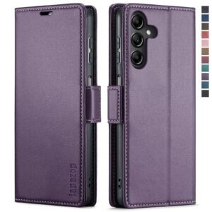 samsung galaxy a14 5g case,samsung galaxy a14 5g wallet case with card holder [rfid blocking] kickstand magnetic,leather flip case wallet for samsung galaxy a14 5g 6.6 inch (fashion purple)