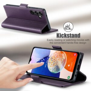 Samsung Galaxy A14 5G Case,Samsung Galaxy A14 5G Wallet Case with Card Holder [RFID Blocking] Kickstand Magnetic,Leather Flip Case Wallet for Samsung Galaxy A14 5G 6.6 Inch (Fashion Purple)