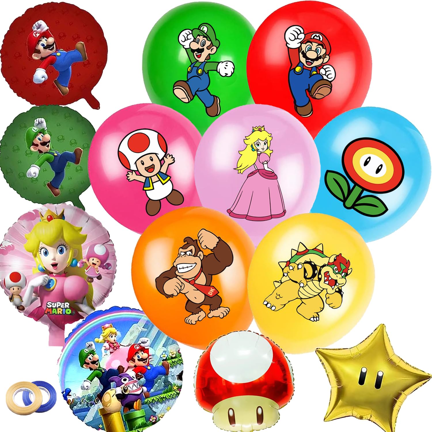 34pcs Balloons for Birthday Party Decorations Birthday Party Supplies Balloons Arch Mario Bros Balloons Party Decor.