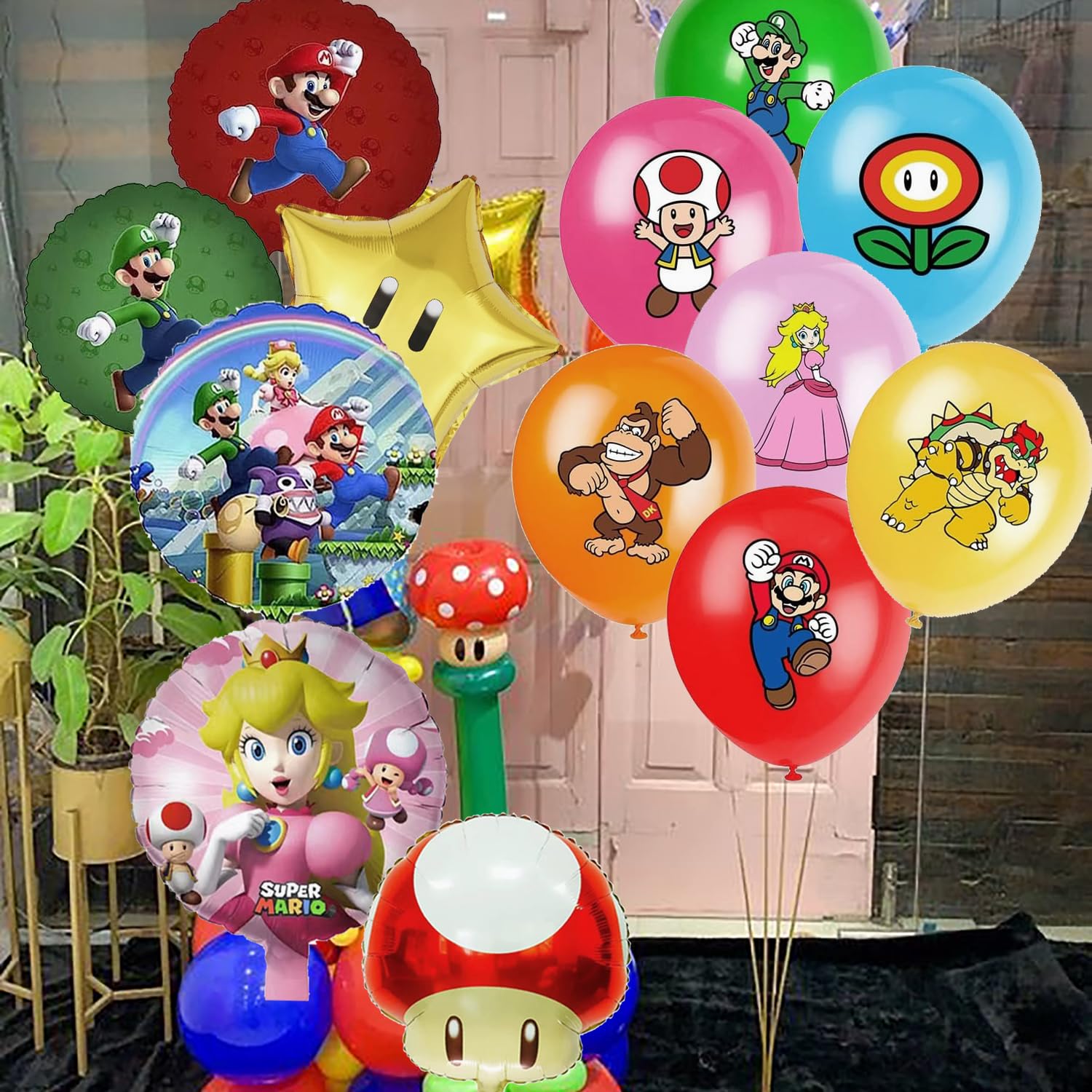 34pcs Balloons for Birthday Party Decorations Birthday Party Supplies Balloons Arch Mario Bros Balloons Party Decor.