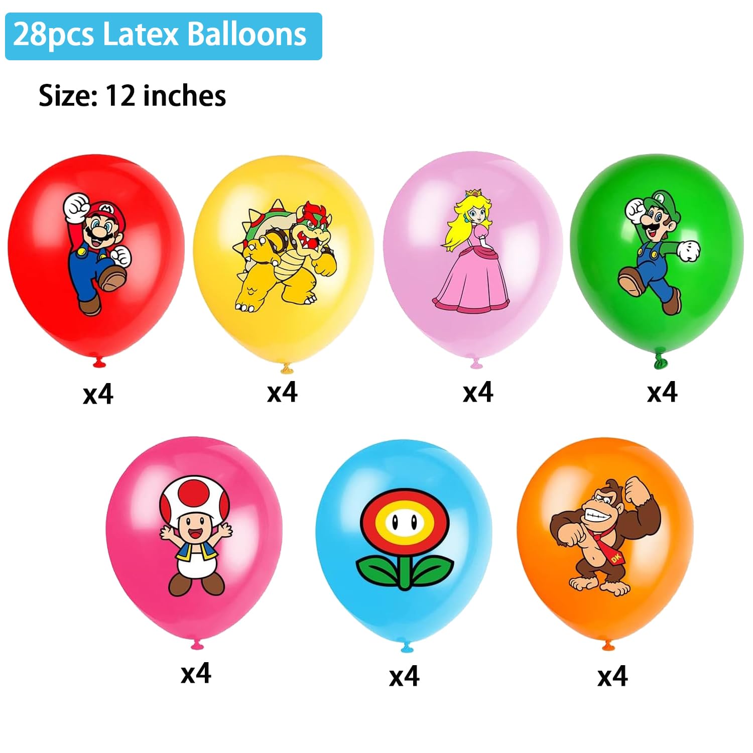 34pcs Balloons for Birthday Party Decorations Birthday Party Supplies Balloons Arch Mario Bros Balloons Party Decor.