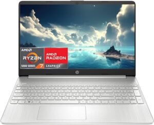 hp 2023 newest 15.6" laptop, amd ryzen 7 5700u (beats i7-1265u), 16gb ram, 512gb ssd, hd micro-edge display, amd radeon graphics, thin & portable, wi-fi 6, bluetooth, windows 11 home, ‎natural silver