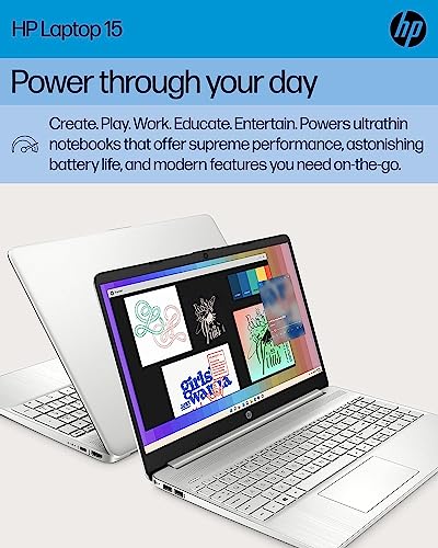 HP 2023 Newest 15.6" Laptop, AMD Ryzen 7 5700U (Beats i7-1265U), 16GB RAM, 512GB SSD, HD Micro-Edge Display, AMD Radeon Graphics, Thin & Portable, Wi-Fi 6, Bluetooth, Windows 11 Home, ‎Natural Silver