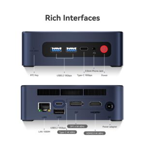 Beelink SEi10 Mini PC,10th Generation Intel i5-1035G7 Processor(up to 3.7GHz),Mini Computer with 16G DDR4 RAM/500GB M.2 2280 PCIe3.0 SSD,Supports 5K Display(DP)/Triple Display/WiFi6/BT5.2/USB3.2