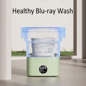 Portable Washing Machine, Mini Washing Machine Foldable, 15l Large Capacity, for Camping, Rv, Travel, Small Spaces, Lightweight and Easy to Carry (Color : Green)