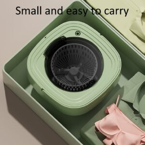 Portable Washing Machine, Mini Washing Machine Foldable, 15l Large Capacity, for Camping, Rv, Travel, Small Spaces, Lightweight and Easy to Carry (Color : Green)