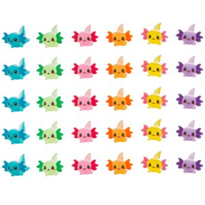 x hot popcorn 30pcs mini axolotl colorful mini resin axolotl figurines charms tiny animal figures cute axolotl cake topper axolotl ornament for diy craft garden dollhouse decoration (mixed color)