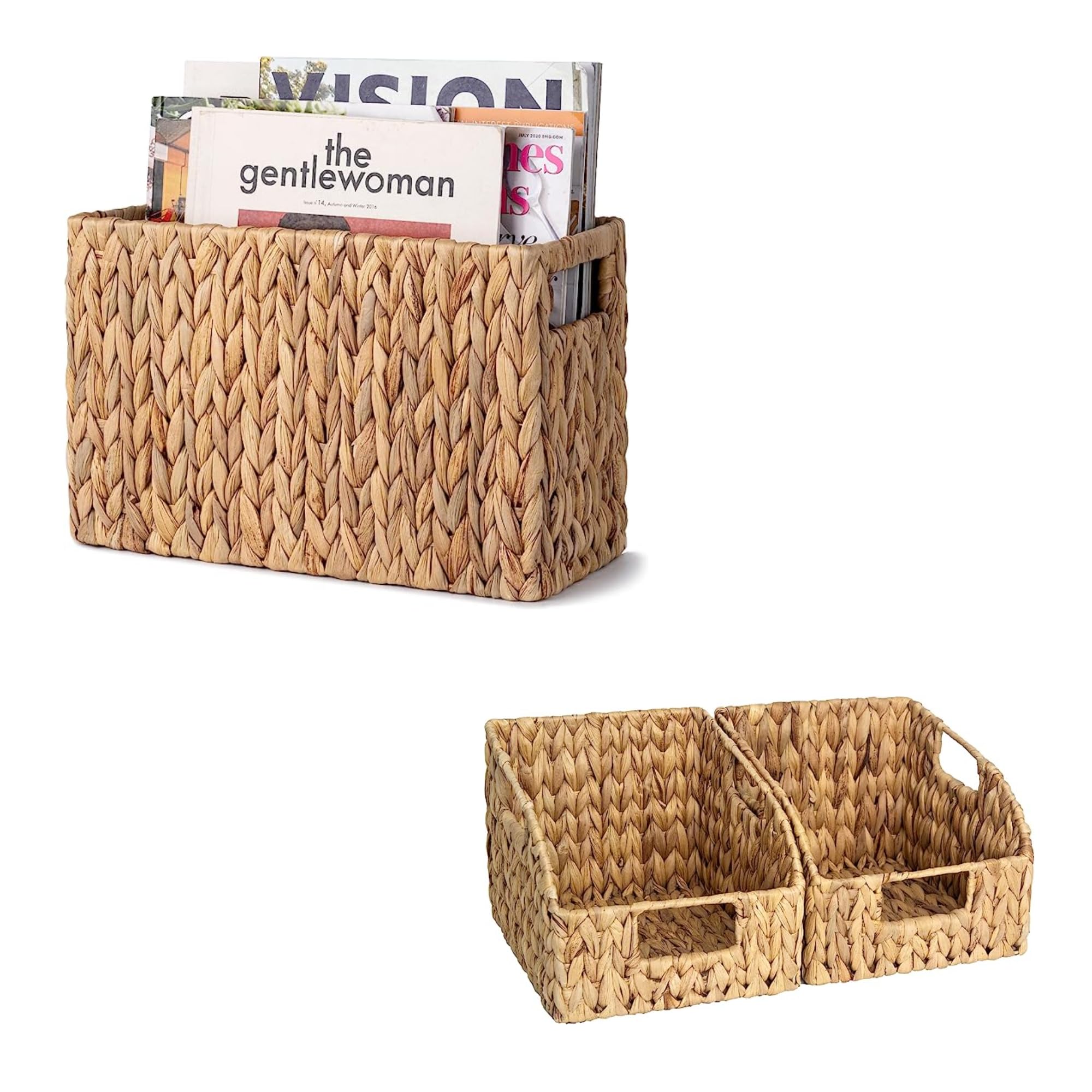 StorageWorks Wicker Storage Baskets with Built-in Handles