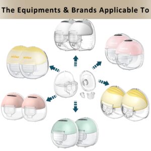 Breast Pump Parts Flange Shield 24mm Duckbill Valve Silicone Diaphragm Milk Collector Cup Set Overall Accessories Wearable Portable Compatible with MOMMED Mumgaroo Bioby S18 S21, 2 Packs 8 Pcs