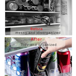 Drink Organizer for Fridge, Soda Can Beverage Dispenser Display Self- Pusher Glide Fridge Organizers - Holds Up to 12 Cans (310mm, White- baffle)