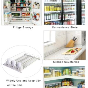 Drink Organizer for Fridge, Soda Can Beverage Dispenser Display Self- Pusher Glide Fridge Organizers - Holds Up to 12 Cans (310mm, White- baffle)