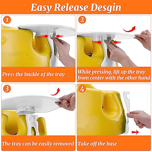 Gnegni Seat Tray Attachment Accessory Compatible with Bumbo Floor Seat, Smooth Tray Surface Easily Attaches to Baby Bumbo Seat Lite for Baby Feeding and Playing, Easy to Clean & Release-White