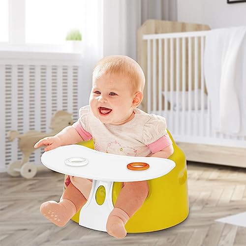 Gnegni Seat Tray Attachment Accessory Compatible with Bumbo Floor Seat, Smooth Tray Surface Easily Attaches to Baby Bumbo Seat Lite for Baby Feeding and Playing, Easy to Clean & Release-White