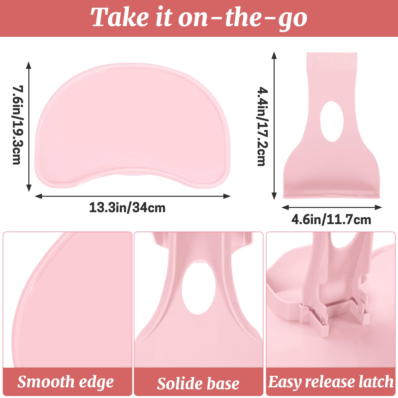 Gnegni Seat Tray Accessory Compatible with Bumbo Seat,Smooth Tray Surface for Baby Feeding & Playing Activity Compatible with Bumbo Floor Seat Lite,Easy to Clean & Release Design-Pink