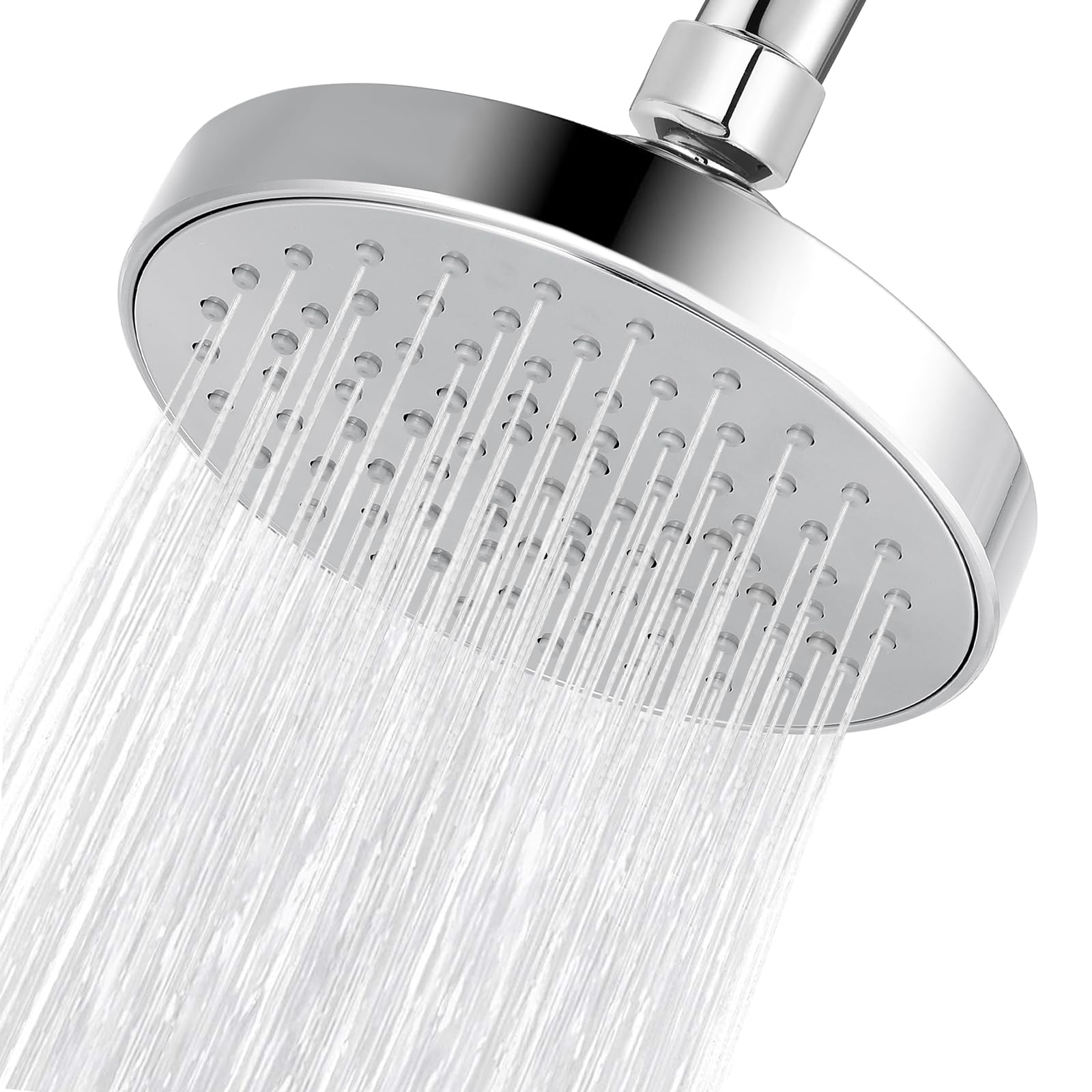 High Pressure Shower Head - 4.7“ Powerful Bathroom Pressure Boosting Rain Showerhead - Perfect Universal Replacement for Rainfall Shower Heads (Chrome)