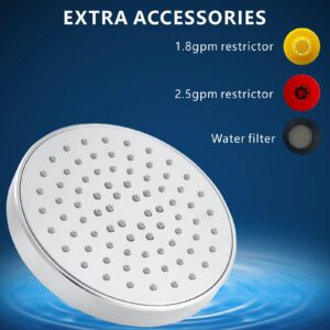 High Pressure Shower Head - 4.7“ Powerful Bathroom Pressure Boosting Rain Showerhead - Perfect Universal Replacement for Rainfall Shower Heads (Chrome)