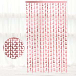 Bachelorette Party Decorations Rose Gold Fringe Curtains Bridal Shower Decorations Wedding Decor Party Rose Gold Backgrounds (2 Pack 3.2 x 6.6 ft)