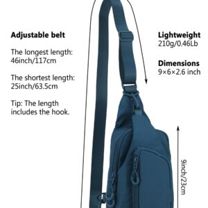 Niumike Small Sling Bag Crossbody Chest Bags Daily Backpack with Adjustable Straps for Women Men Casual Outdoor Traveling Hiking, Blue