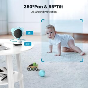 ieGeek 5'' Baby Monitor WiFi with Camera and Audio- 1080P Video Baby Monitor with Night Vision, 2-Way Talk, 360° PTZ, Motion & Sound Detection, Smartphone APP and LCD Monitor Control