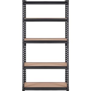 VEVOR Storage Shelving Unit, 5-Tier Adjustable, 2000 lbs Capacity, Heavy Duty Garage Shelves Metal Organizer Utility Rack, Black, 30" L x 12" W x 60" H for Kitchen Pantry Basement Bathroom Laundry