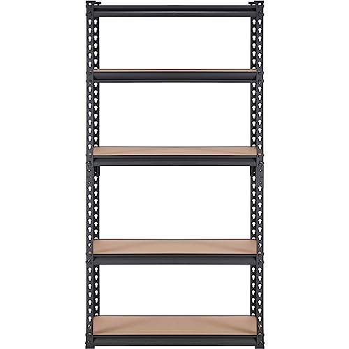 VEVOR Storage Shelving Unit, 5-Tier Adjustable, 2000 lbs Capacity, Heavy Duty Garage Shelves Metal Organizer Utility Rack, Black, 30" L x 12" W x 60" H for Kitchen Pantry Basement Bathroom Laundry