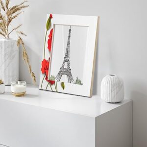 JXDXHCW 5x7 Picture Frame Red Poppy Flower Home Gallery Wall Tabletop Decor with Stand Hanging Hook for Photos Certificate Poster Collage Display-Floral Print Frame