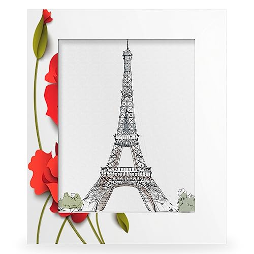 JXDXHCW 5x7 Picture Frame Red Poppy Flower Home Gallery Wall Tabletop Decor with Stand Hanging Hook for Photos Certificate Poster Collage Display-Floral Print Frame