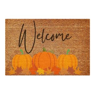 rubber door mats welcome color block happy harvest front mat indoor thanksgiving attractive fall funny outdoor mat