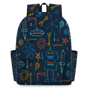 toddler backpack for boys girls, kids backpacks for preschool, kindergarten, elementary school with padded back, sturdy school bags children bookbags casual travel back pack (robot)