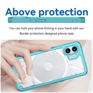 DFTCVBN Phone Case for Nothing Phone 2 Case, Nothing 2 Two A065 Case with HD Screen Protector, Soft Bumper with Clear Crystal PC Hard Back Shockproof Cover Cases for Nothing Phone 2 Clear Blue