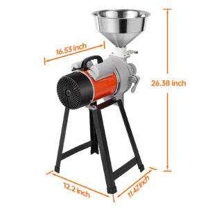 ZXMOTO Wet Peanut Butter Machine Maker 2200W Grain Mill Grinder Grinding Feed Crusher,Sesame Sauce Grinder Home/Commercial for Groundnut, Almond, Cashew Nut and Sesame