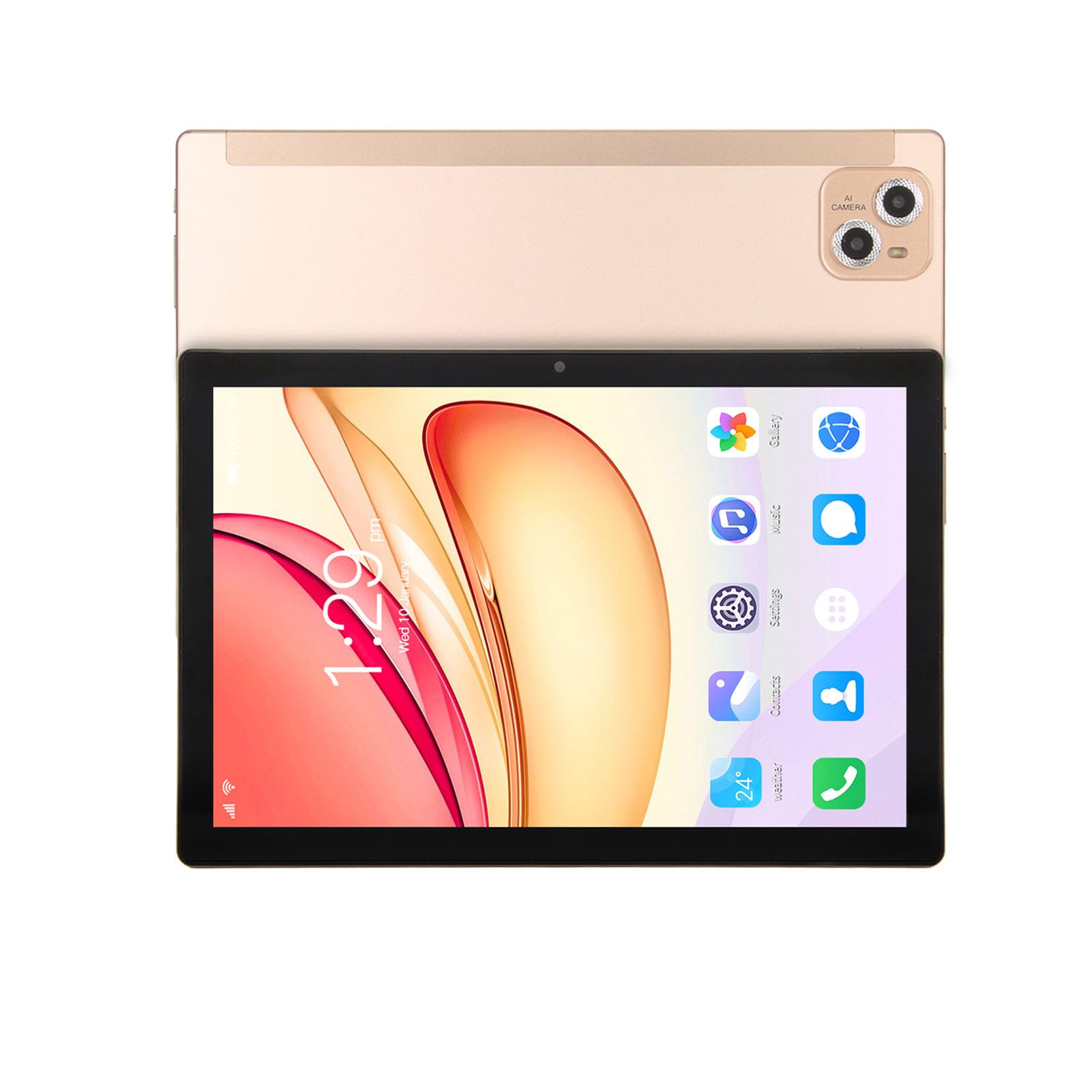 Vikye Android 10 Tablet, 10.1 Inch IPS Display, 8 Core CPU Processor, 6GB RAM 128GB ROM, 8MP 16MP Dual Cameras, 4G LTE 5G WiFi Tablet (Gold)