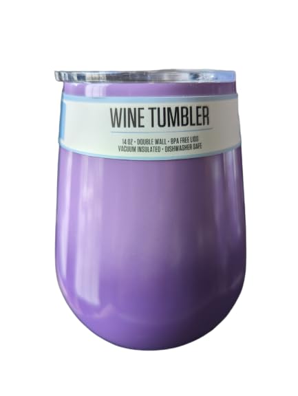 CAMBRIDGE Set of 6 Stainless Steel Wine Tumblers 14oz Stemless Double Wall (Purple Ombre) DIY