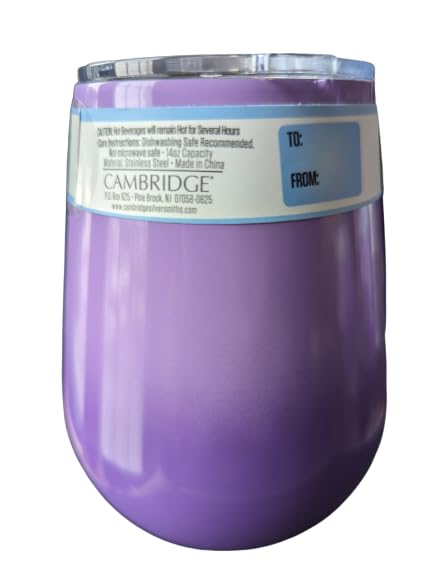 CAMBRIDGE Set of 6 Stainless Steel Wine Tumblers 14oz Stemless Double Wall (Purple Ombre) DIY