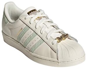 adidas woman's superstar w, cloud white/linen green, 9 m