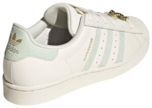 adidas woman's superstar w, cloud white/linen green, 6.5 m